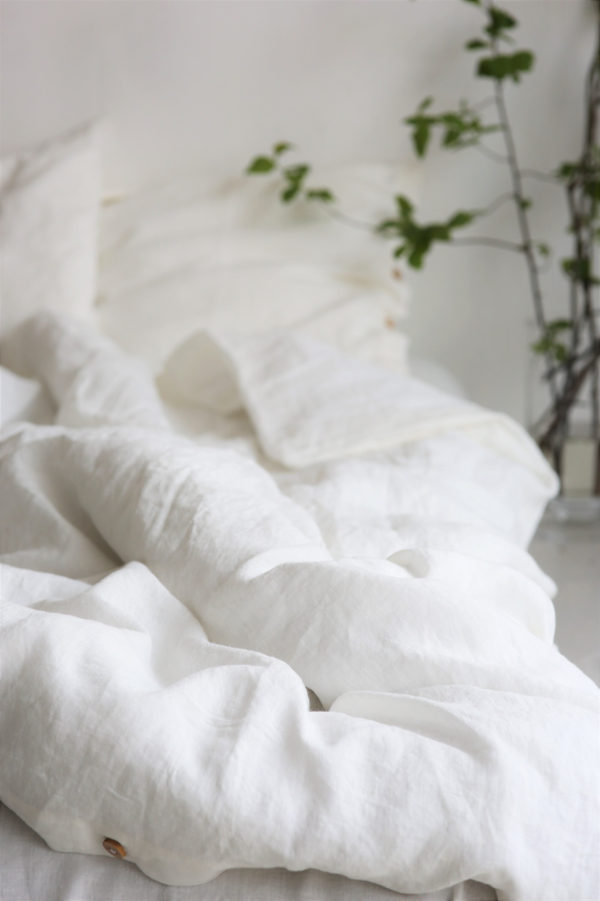 Linen bedding white or ivory colors. Linen duvet cover and 2 | Etsy