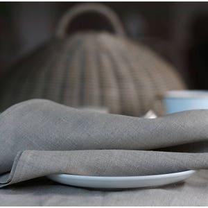 Gray Linen Napkins, Set of Napkins, Rustic Napkins, Table Napkins, Grey ...
