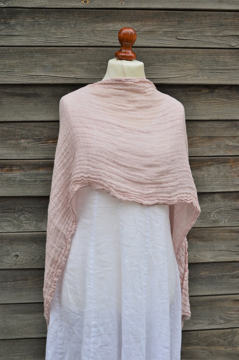 Light Pink Carf, Linen Scarf, Pink Scarf, Spring Scarf, Womens Scarf ...