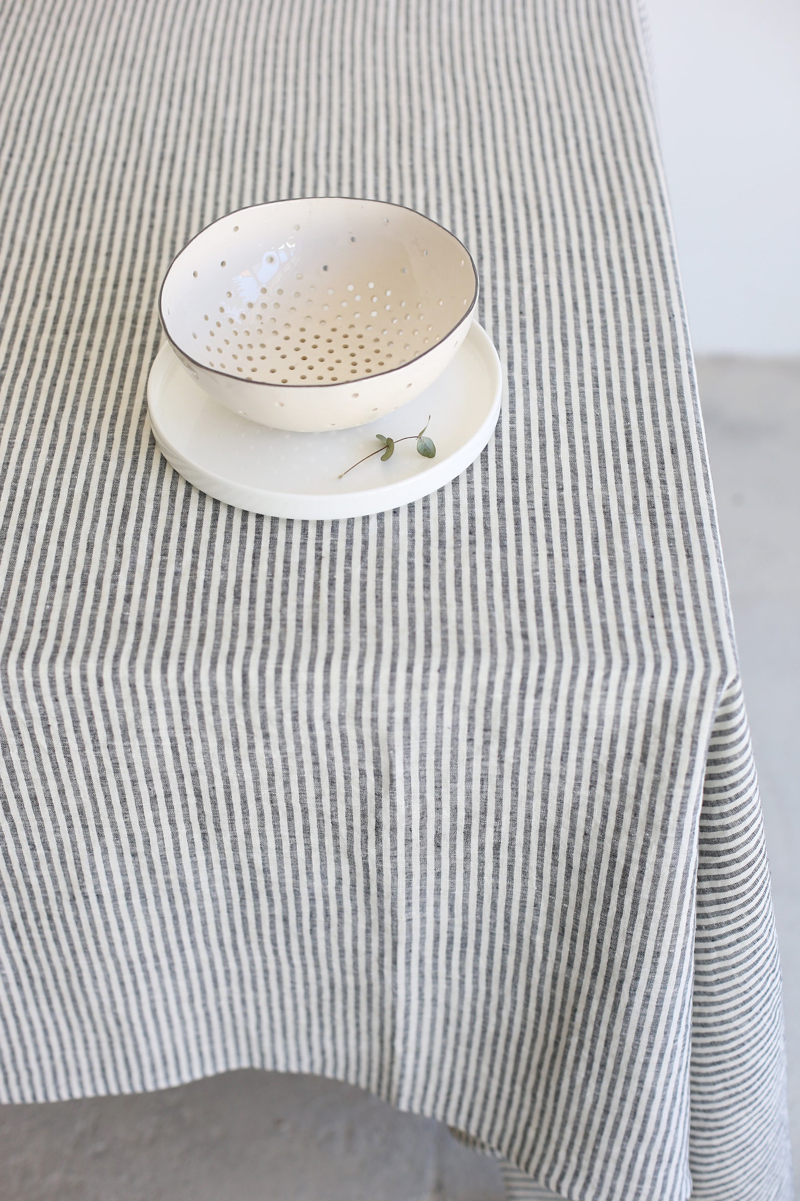 Natural Striped Linen Tablecloth Washed Soft Linen Table - Etsy