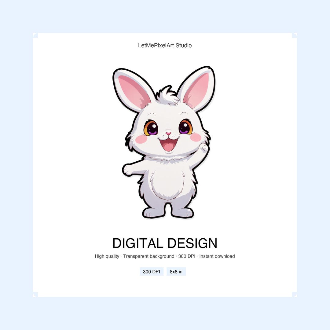 Bunny Digital Design - High Resolution 300 DPI - Transparent PNG ...