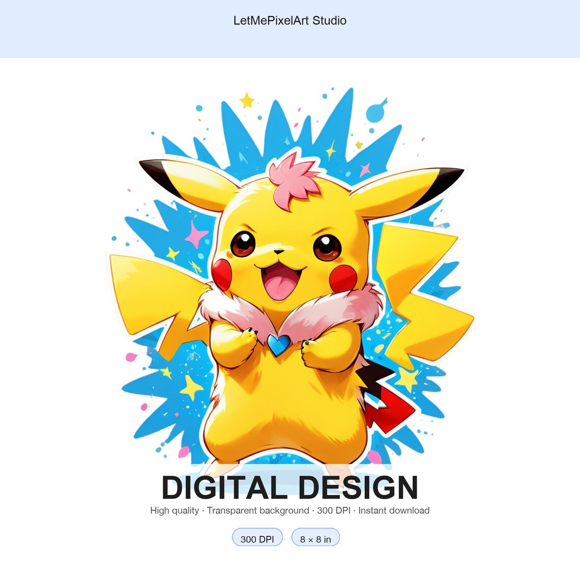 Pikachu PNG Clipart: Cartoon Pokemon, Transparent, 3 Designs (digital ...