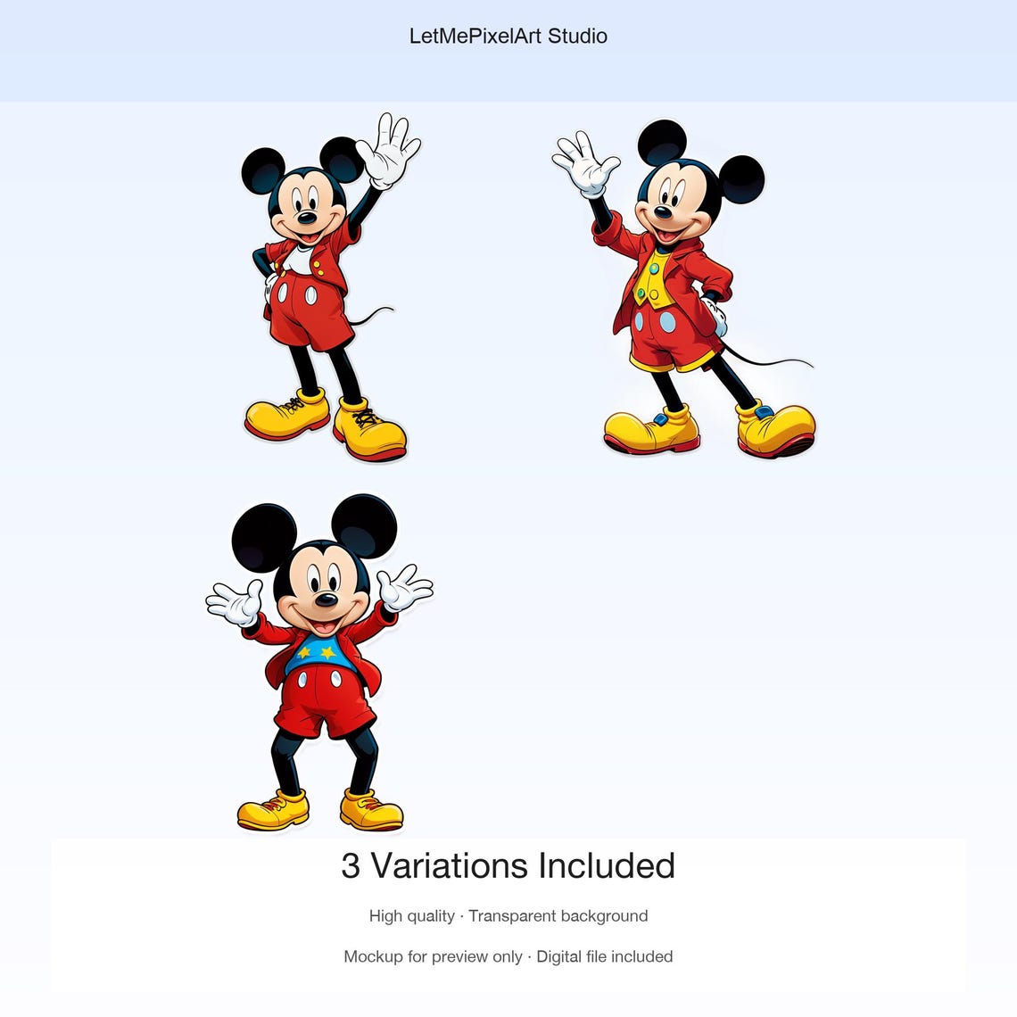 Mickey Mouse Digital PNG Design Transparent Background High Resolution ...