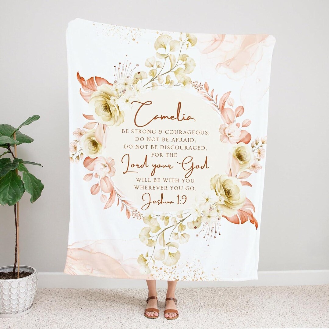 Custom Christian Blanket for Women, Personalized Faith Blanket, Joshua ...