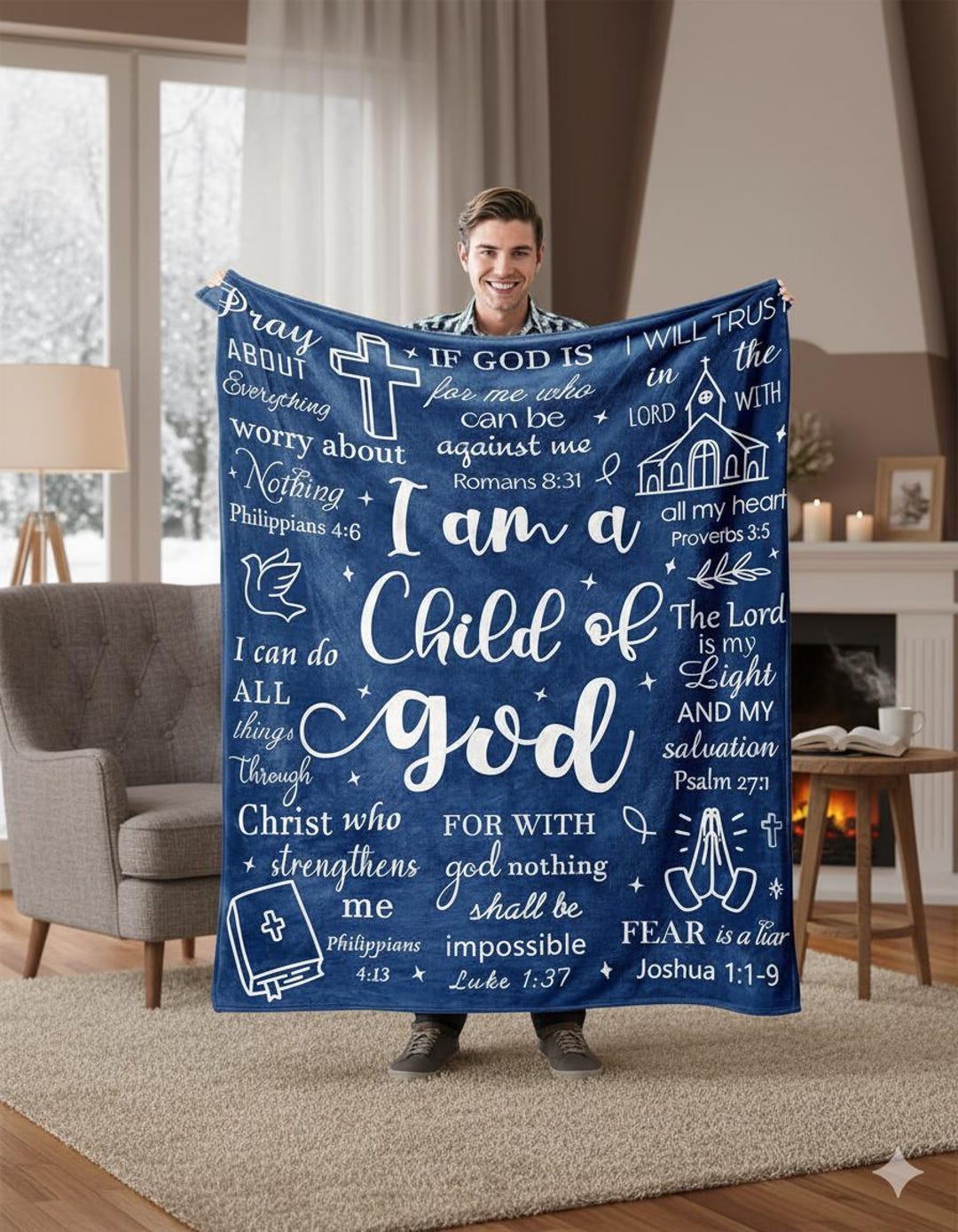 Custom Christian Blanket Gifts, Bible Verse Blanket Gift, Birthday Gift ...