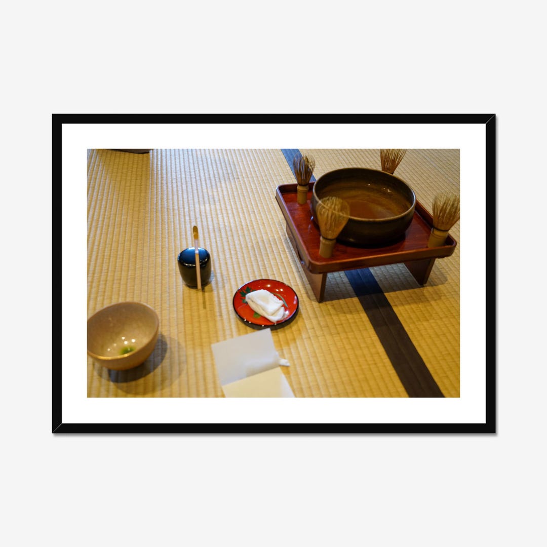 Traditional Tea Ceremony Set up on Tatami Mat in a Tea House in Kyoto ...