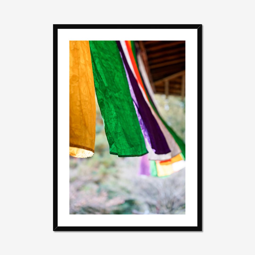 Colorful Buddhist Prayer Flags Blowing in the Breeze at a Temple in ...