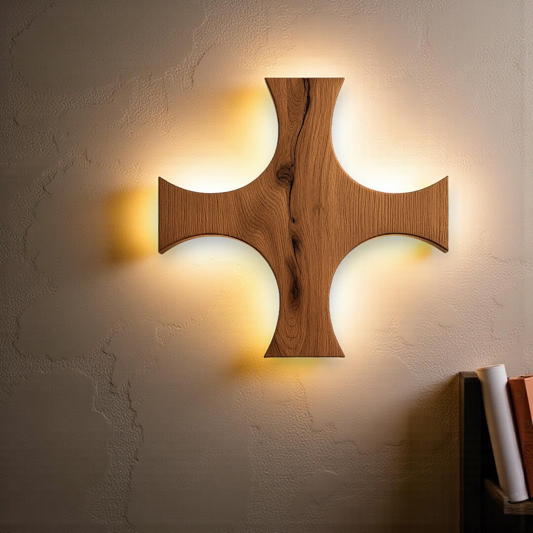 Wooden LED Wall Light - Modern Geometric Lamp - Wooden Light Fixture ...