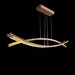 Curved Wooden LED Chandelier – Handmade Custom Pendant Light ...