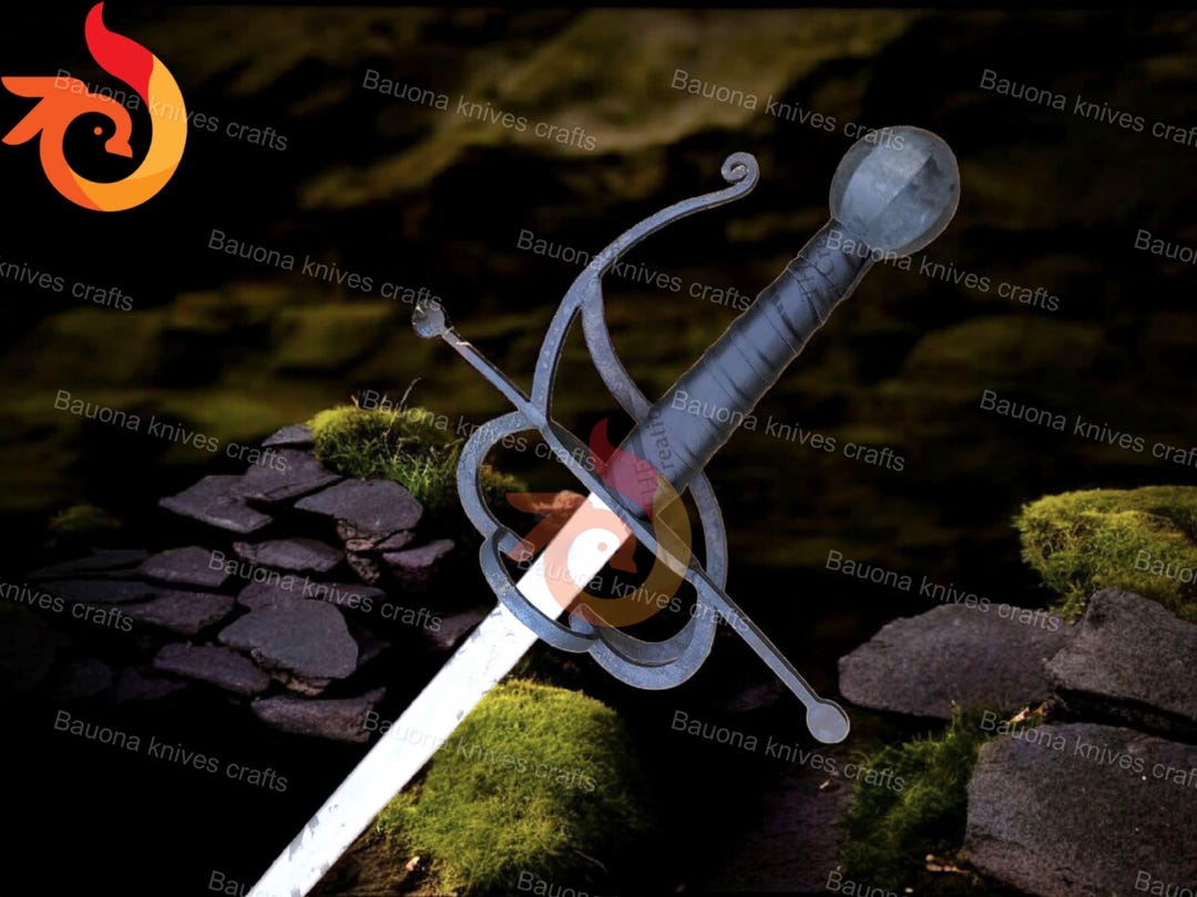 Handmade Carbon Steel Rapier Sword: 33" Medieval Replica - Etsy