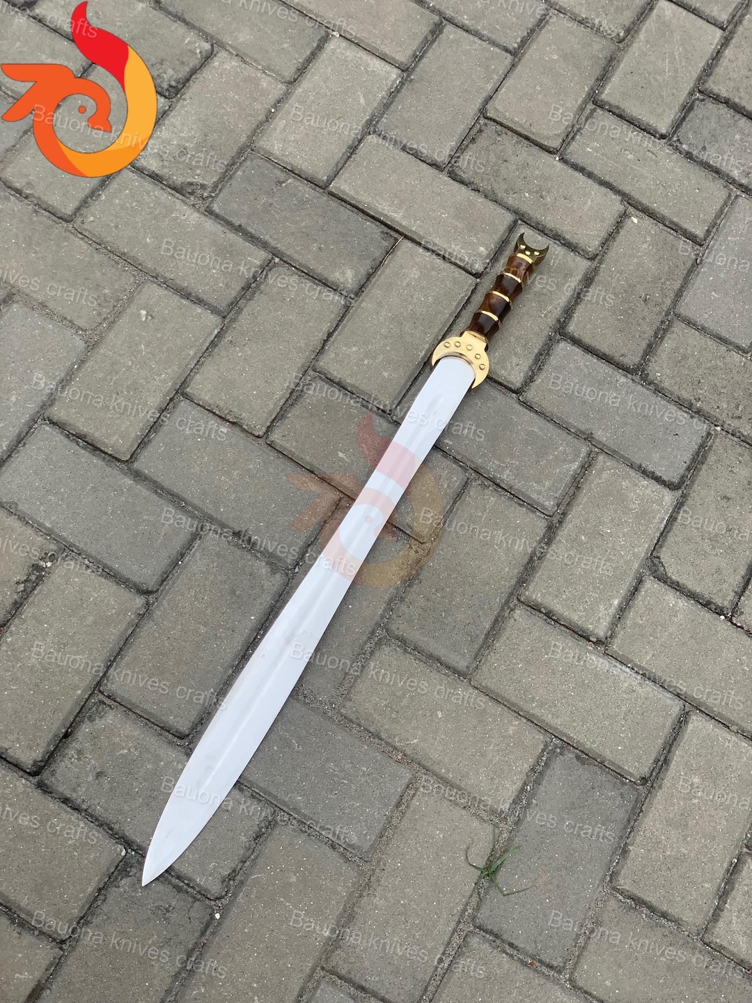 Handmade Celtic Sword: Historical Steel Blade With Brass Guard - Etsy