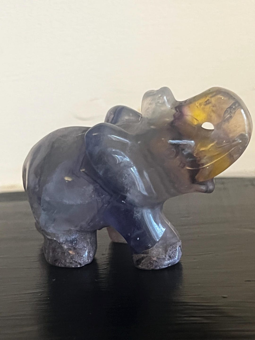 Fluorite Root Crystal Elephant Purple / Blue / Yellow Unique 203g - Etsy