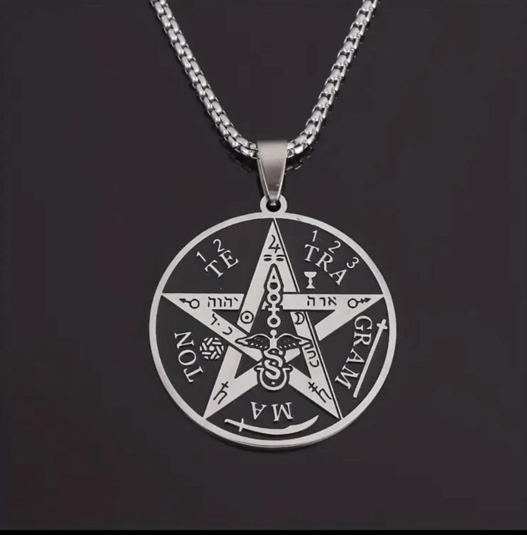 Large Pentagram / Pentacle Amulet Occult Necklace - Etsy
