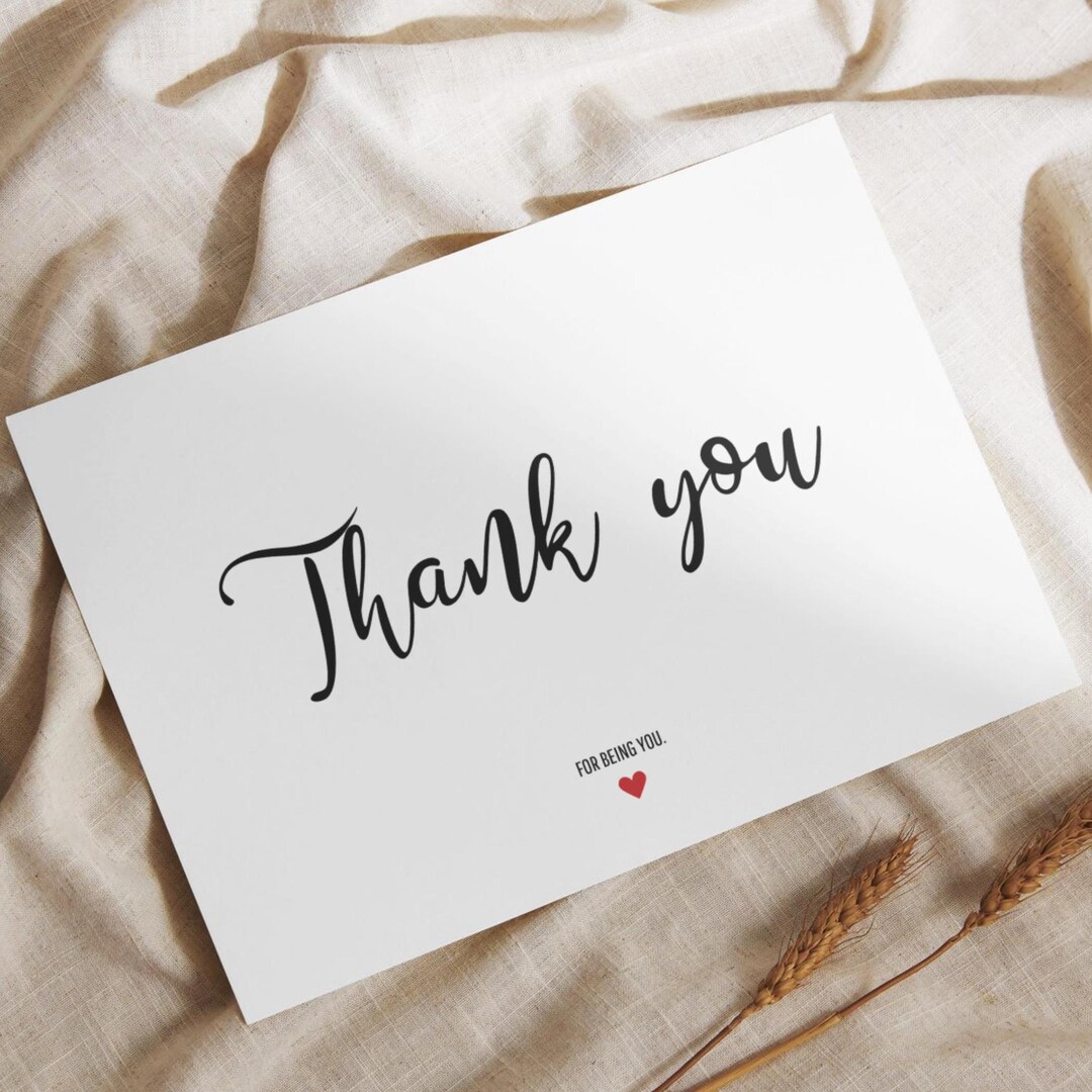 Printable Thank You for Being You Card, Instant Download, PDF, Thank You, Envelope Template ...