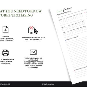 Daily Planner Checklist Printable Minimalist and Simple, To-do List ...