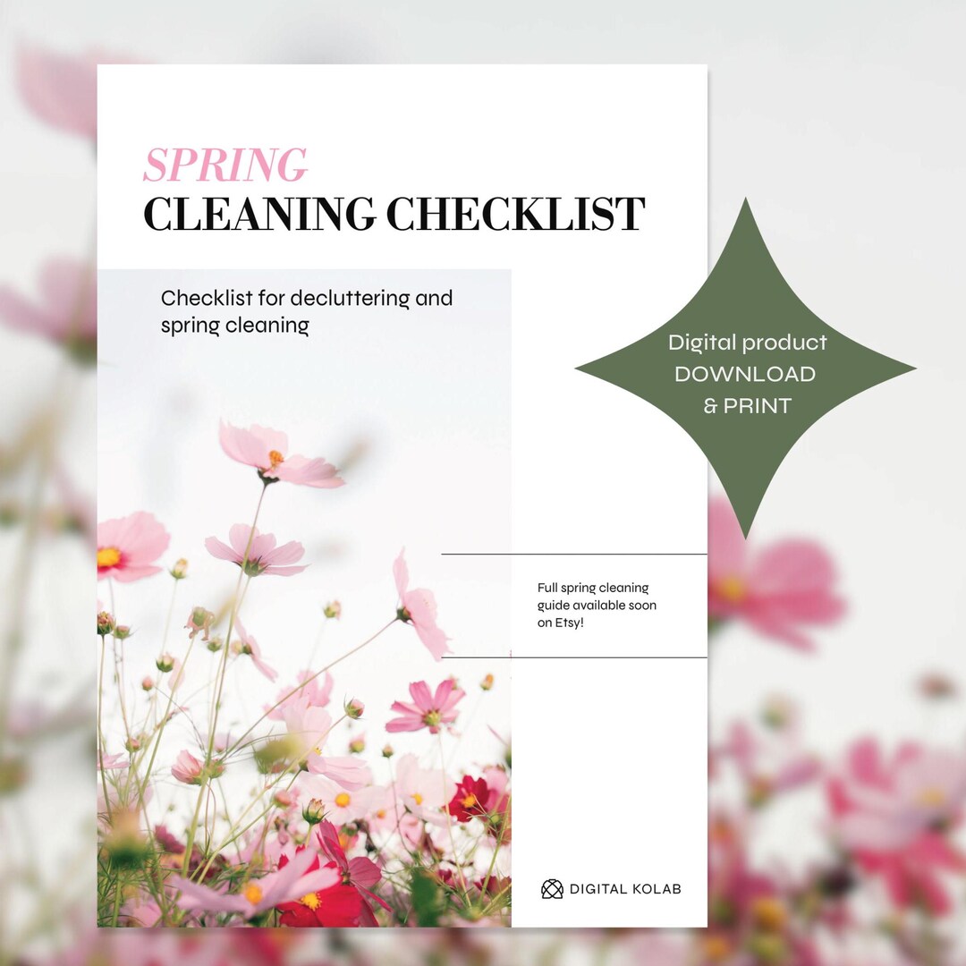 Printable Spring Cleaning Checklist, Cleaning Checklist, Spring ...