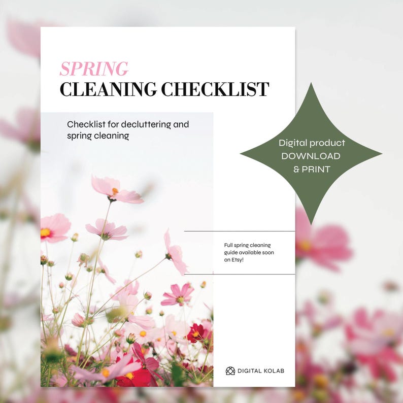 Printable Spring Cleaning Checklist, Cleaning Checklist, Spring ...