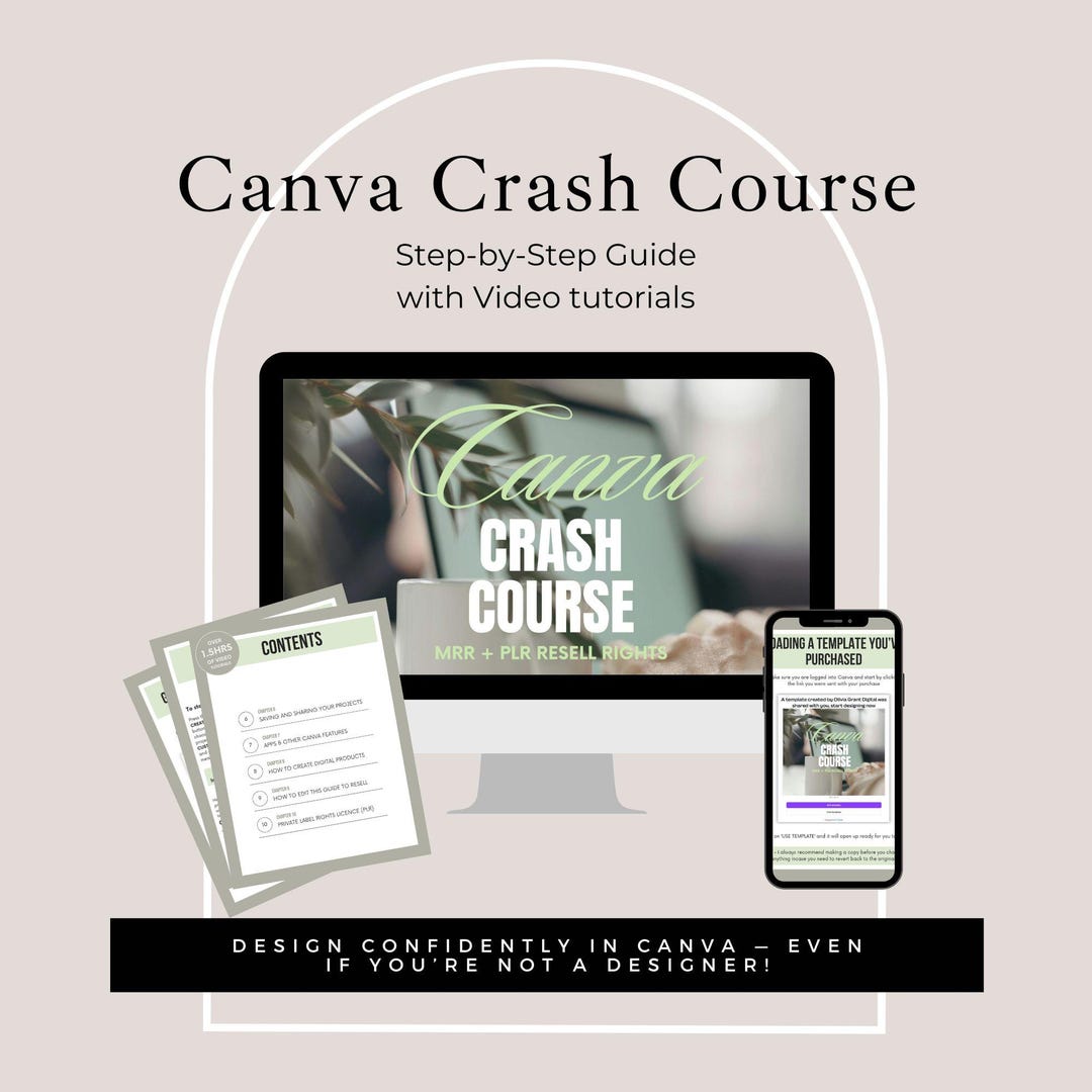 Canva Crash Course PDF: Design Guide & Video Tutorials (digital ...