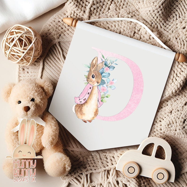 Pink Flopsy Bunny Alphabet Clipart Peter Rabbit Transparent PNG Baby Shower Christening Birthday ...