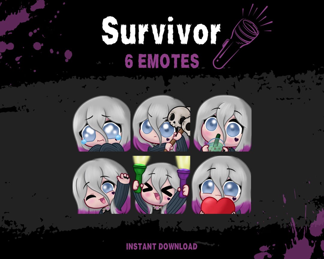 6 Pack, Bundle, Set Survivor Horror Emote, Twitch, Discord Horror Movie ...