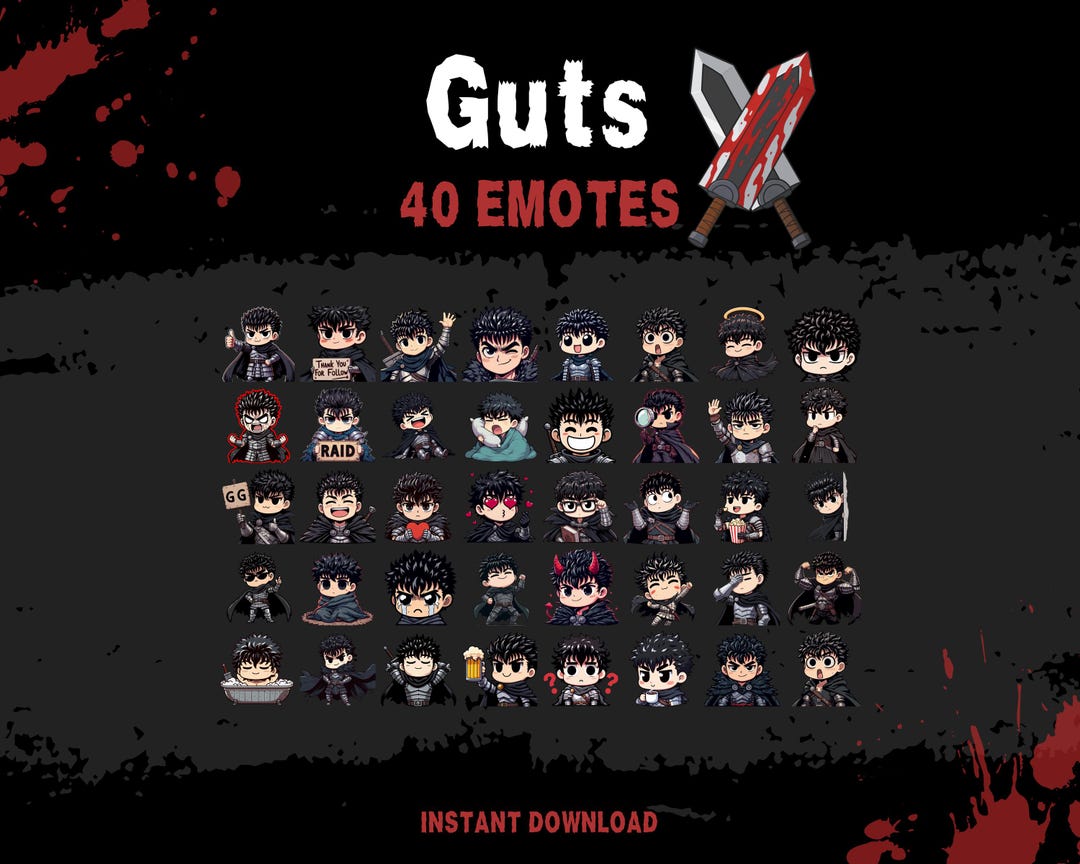 Anime / Manga Mega 40 Emotes Pack, Bundle, Set for Twitch, Discord ...