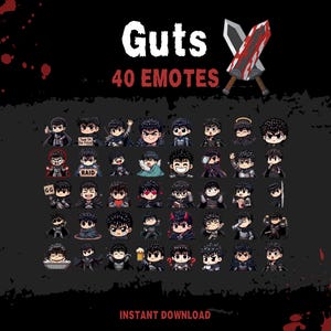 Anime / Manga Mega 40 Emotes Pack, Bundle, Set for Twitch, Discord ...