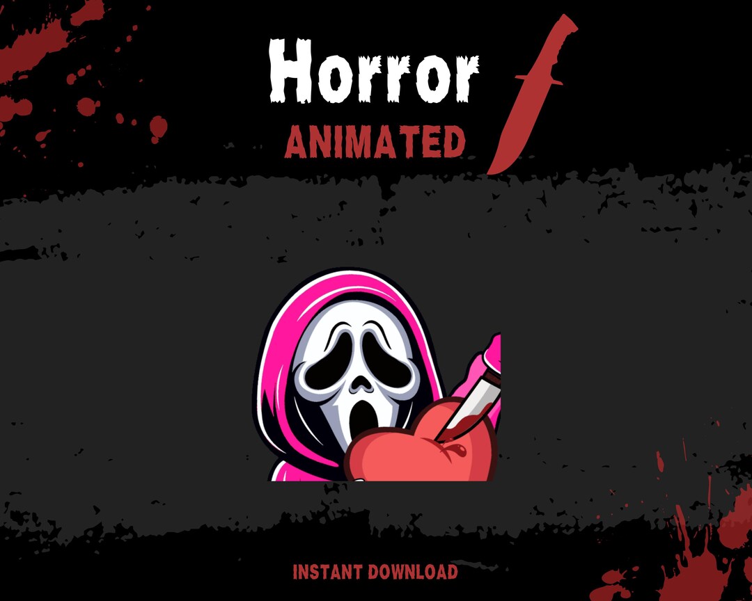 Stab Heart Animated Pink Horror Emote, Twitch, Discord Horror Movie ...