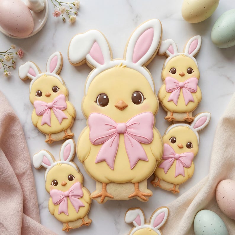 Easter Chick With Bunny Ears Cookie Cutter STL (7 Sizes) Digital File ...