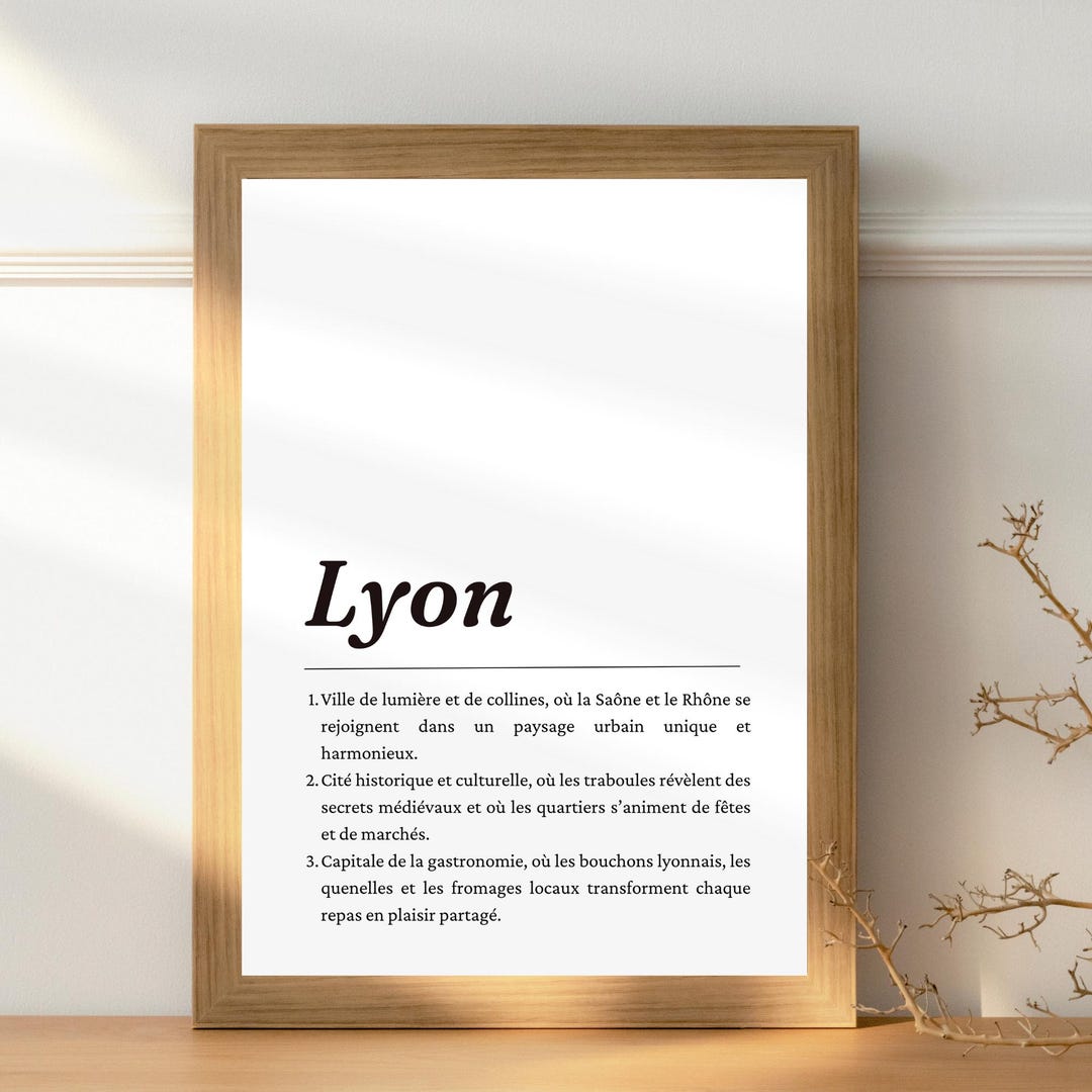 Lyon Definition Poster – City Poster and Wall Decor for the Auvergne ...