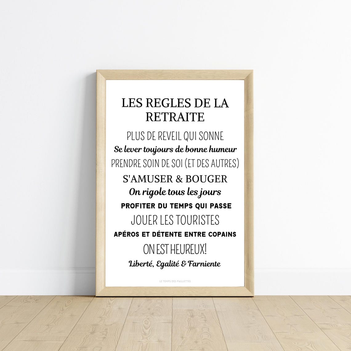 Affiche Retraite à Imprimer - Les Règles de la Retraite - Cadeau ...