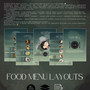 Printable and Fully Editable Menu Layouts - Etsy