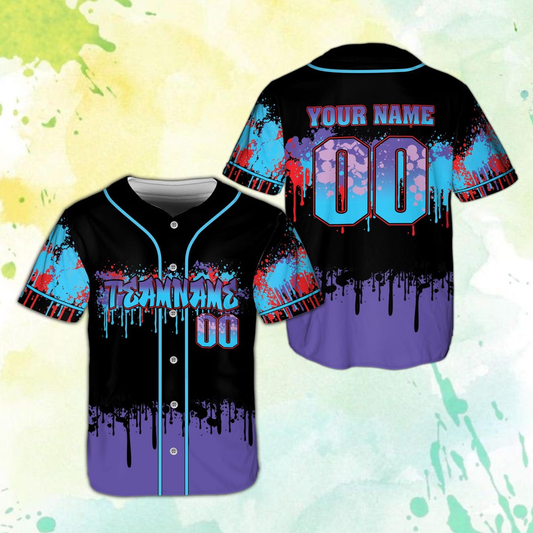 Custom Graffiti Drip Jersey, Personalized Spray Paint Splatter Shirt ...