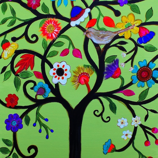 Tree Folk Art - Etsy