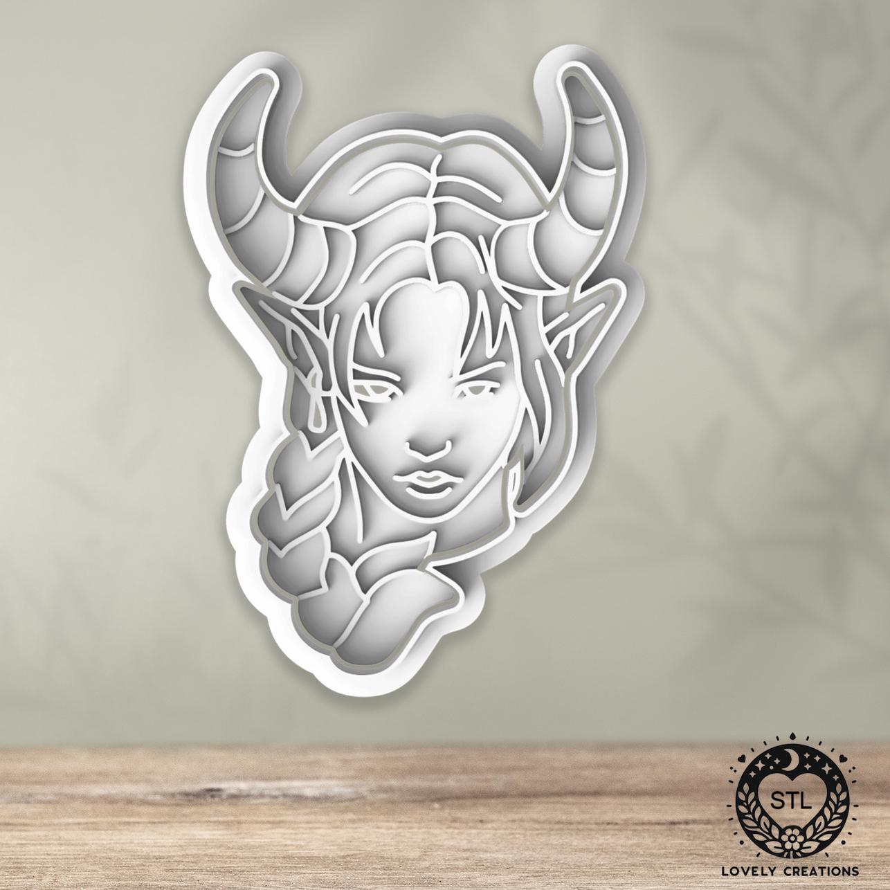 Fantasy RPG Character Elf Drow Horns Paper RPG Tiefling - STL File for ...