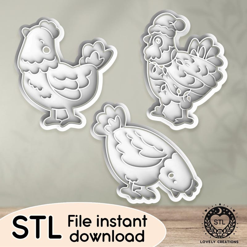 Chicken Stamp Stl - Etsy