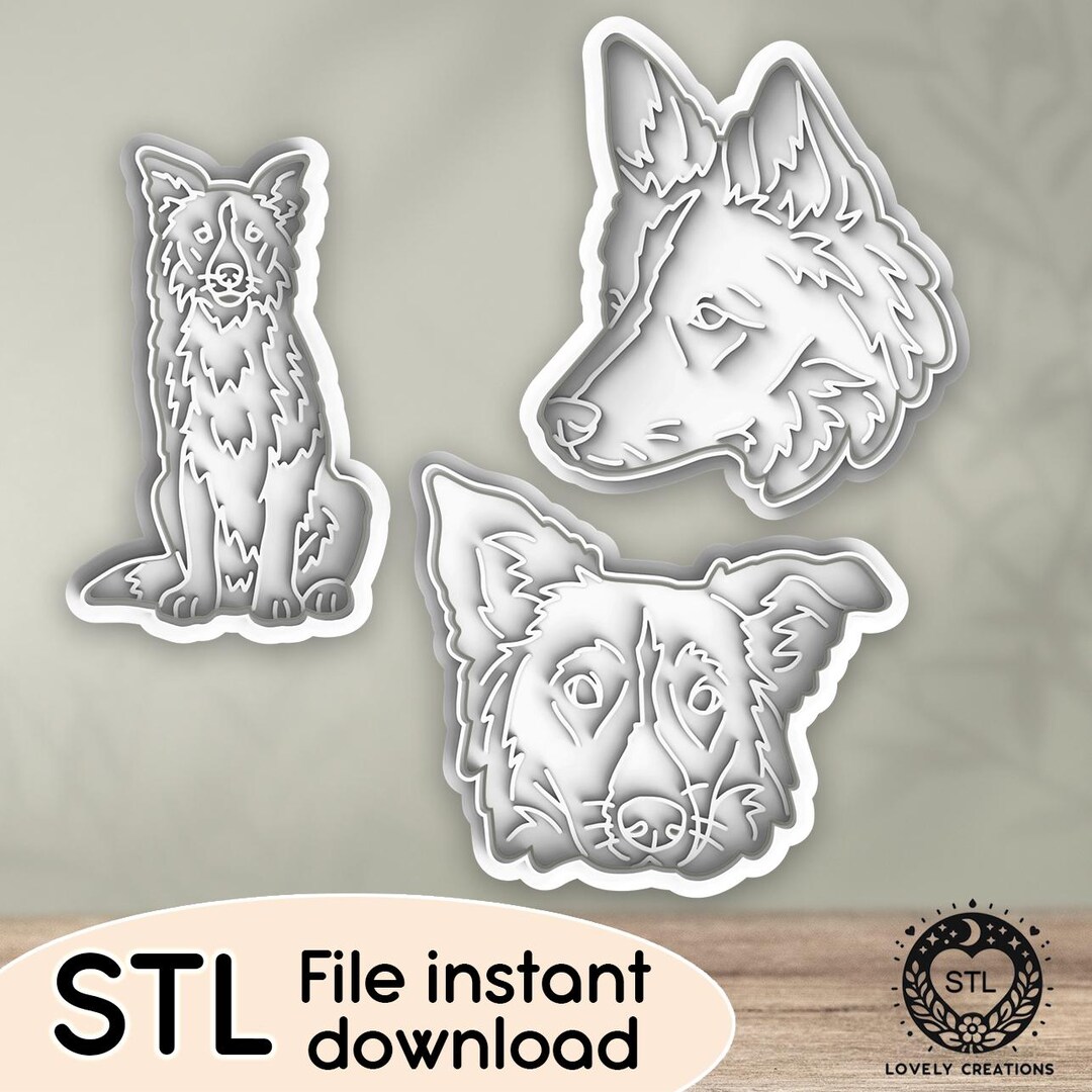 Border Collie Dog Breed Animal Puppy Doggo Doggy Family - STL File for ...