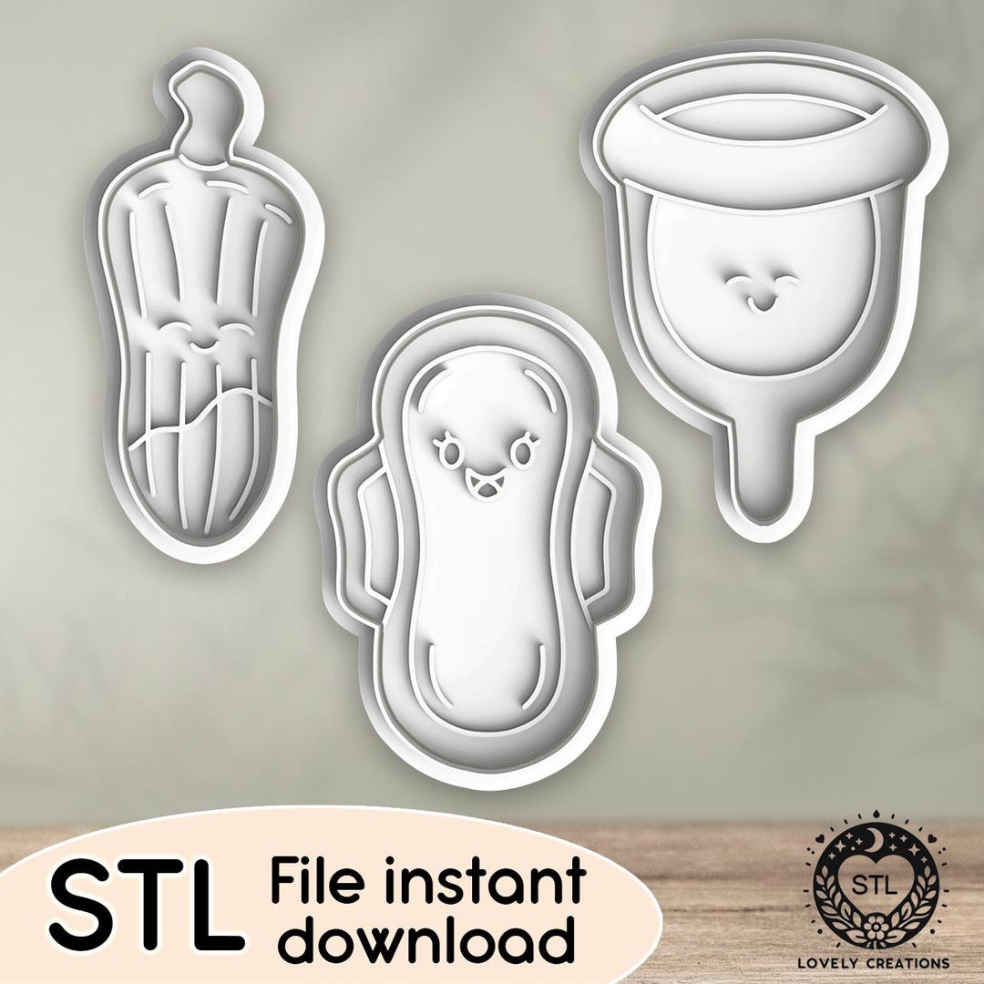 Menstrual Cycle Sanitary Pad Tampon Menstrual Cup Uterus - STL File for ...