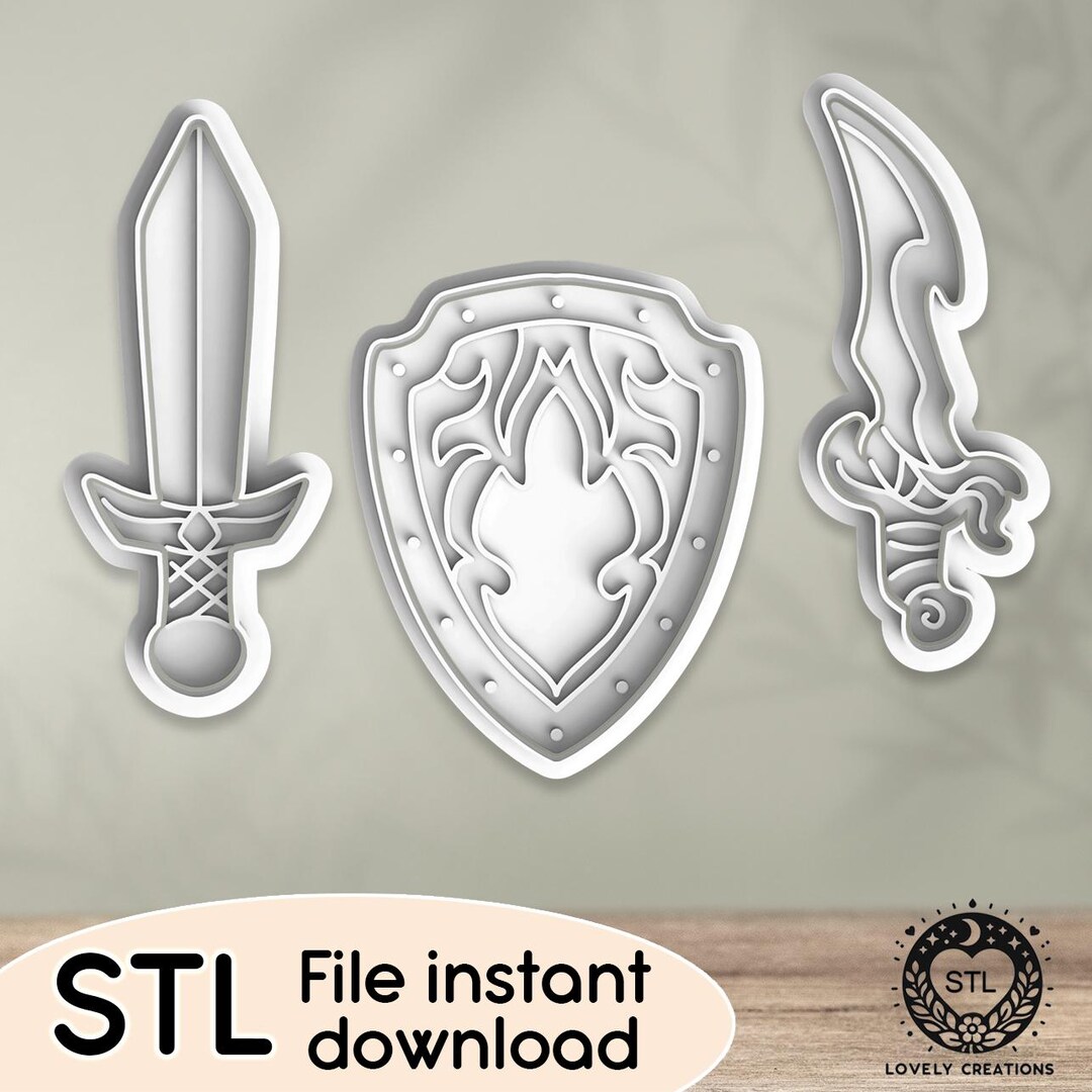 Medieval Weapon Sword Shield Magic Sword RPG Fantasy Role Play - STL ...