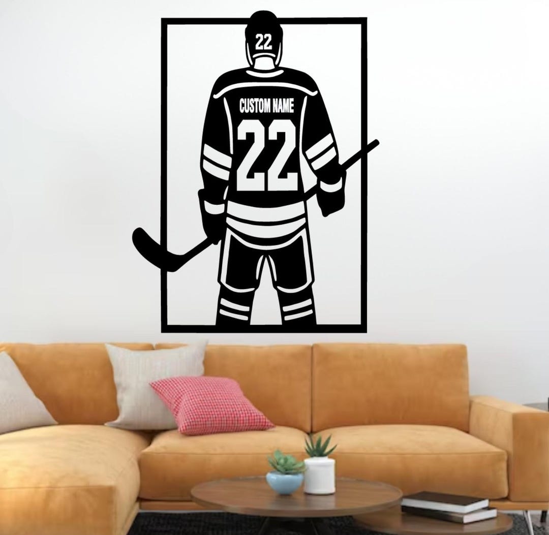 Custom Hockey Wall Decor, Custom Hockey Name Sign, Wall Decor, Ice ...
