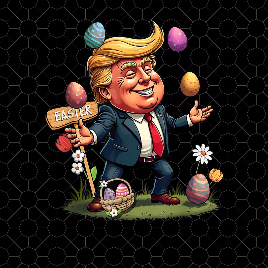 Easter Trump Joggling Easter Eggs Egg Basket Png, Easter Png, Cute ...