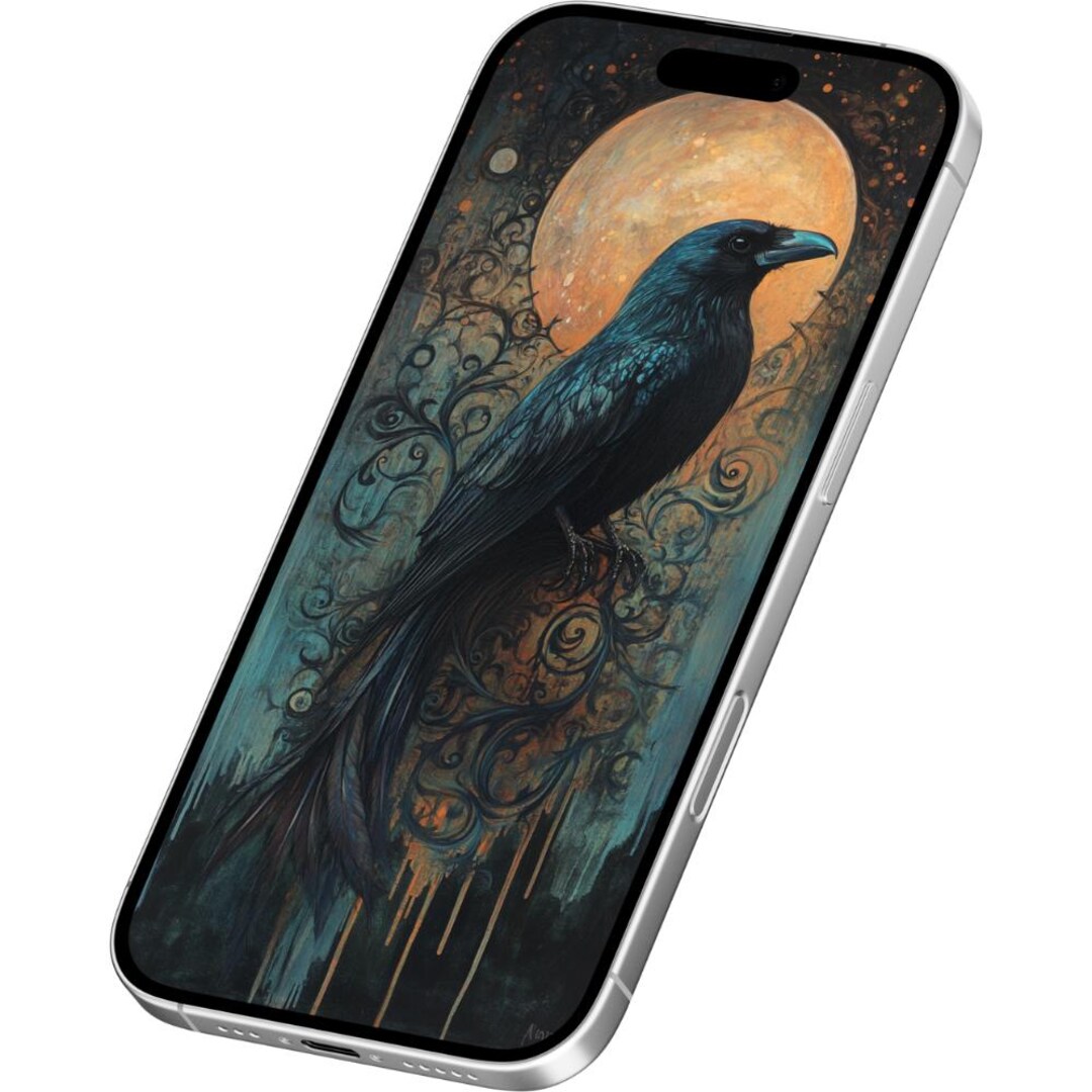 Iridescent Crow 4-piece Set | Vertical | Ai Art Wall | Mystical ...