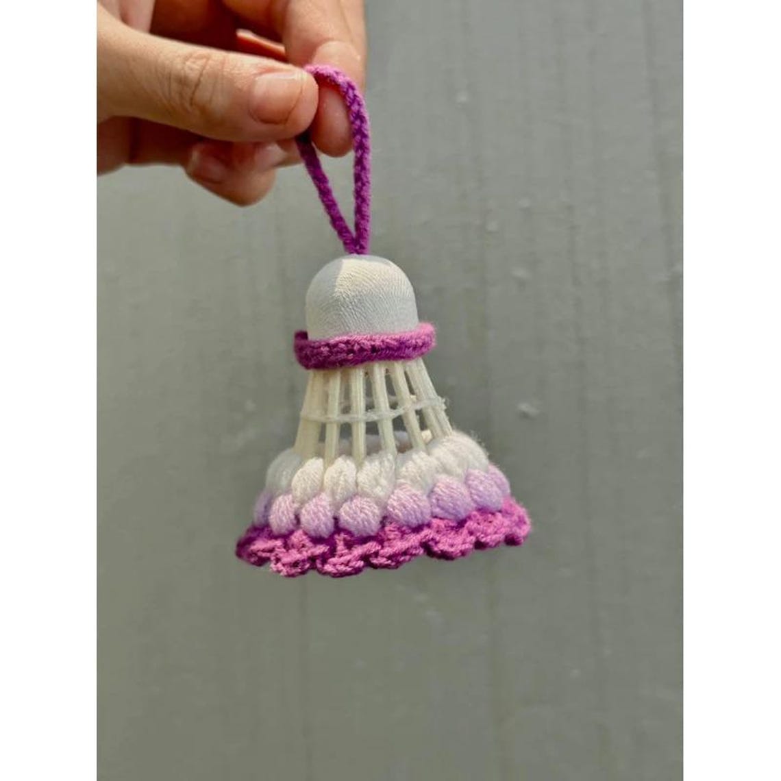 Cute Handmade Badminton Keychain – Crochet Shuttlecock & Racket Bag ...