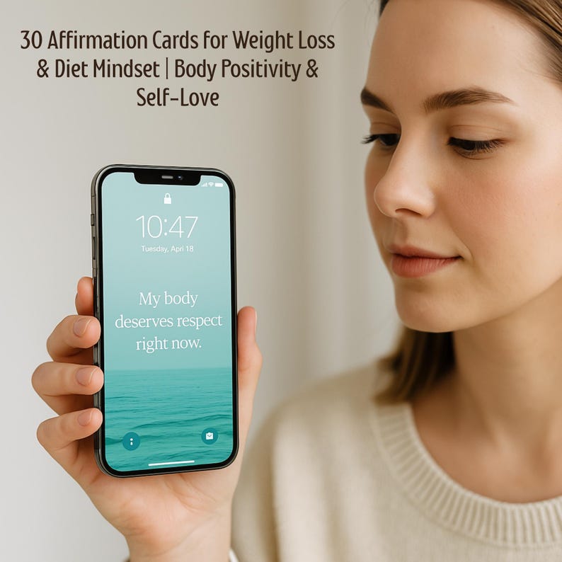 30 Affirmation Cards for Weight Loss & Diet Mindset. Body Positivity ...