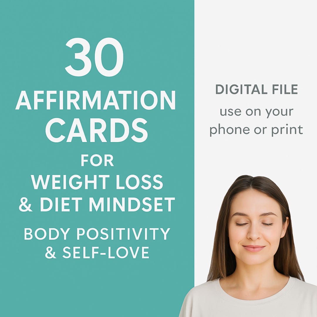 30 Affirmation Cards for Weight Loss & Diet Mindset. Body Positivity ...