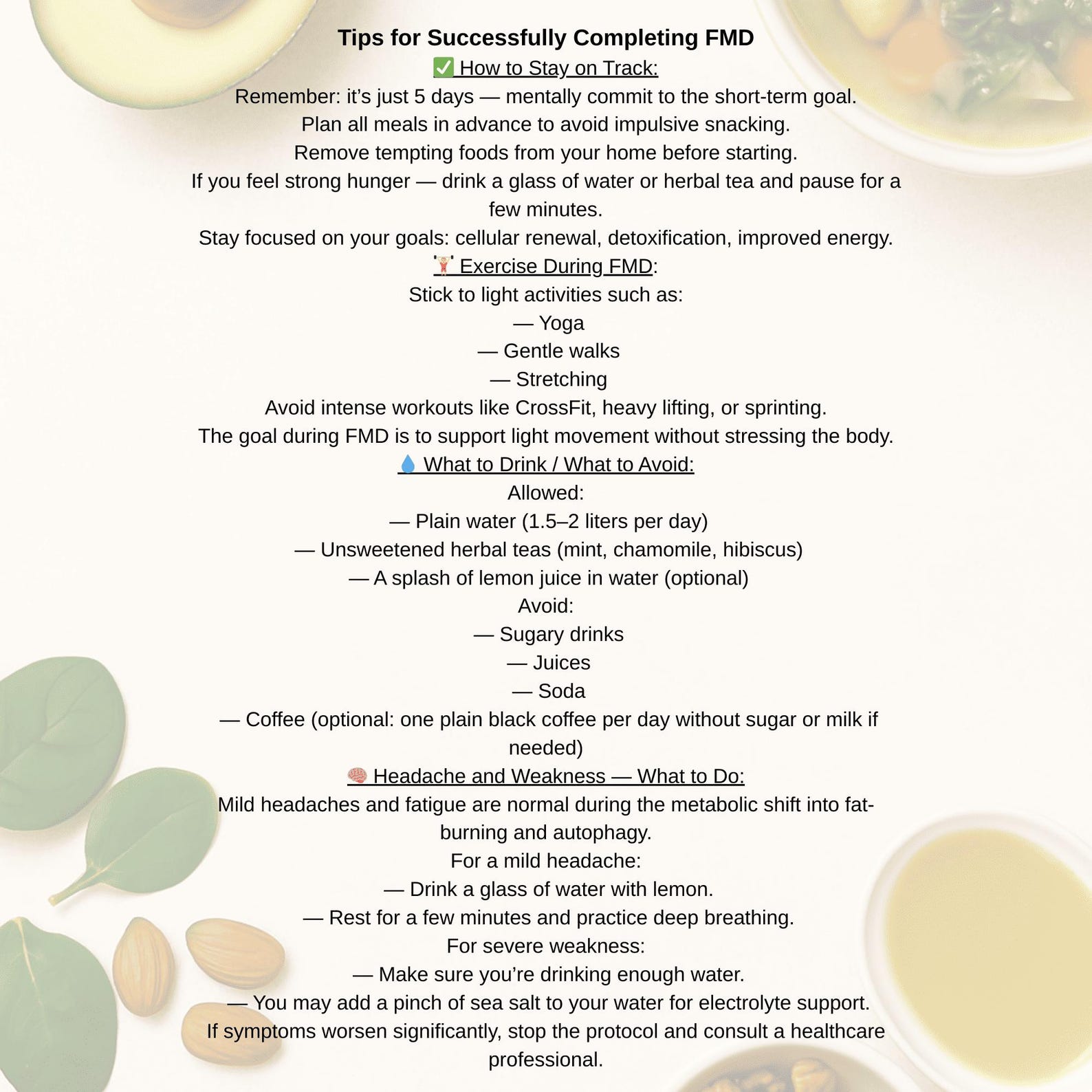 Fasting Mimicking Diet 5-day Meal Plan | Cellular Reset Program ...
