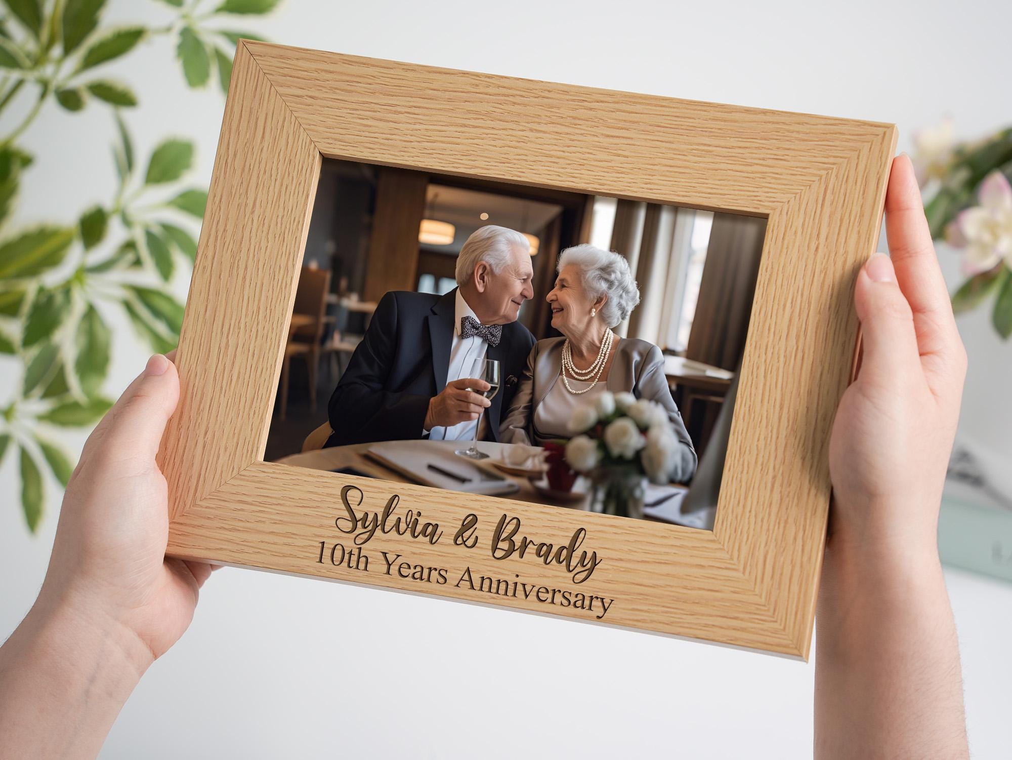 Personalised Engraved Photo Frame, Engagement Couple Picture Frame ...