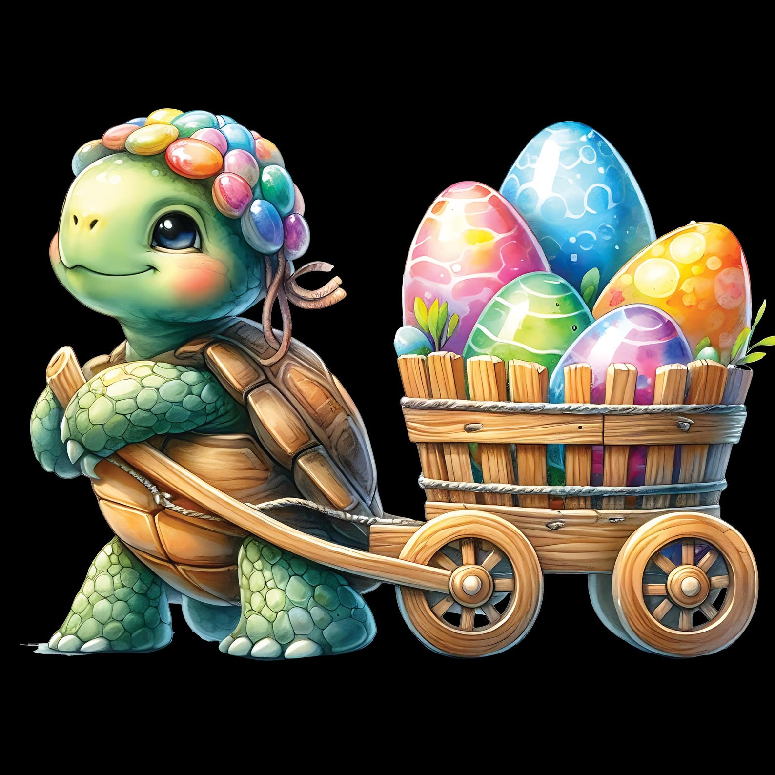 Watercolor Easter Turtle Clipart PNG, Easter Turtle Eggs, Cute Animal ...