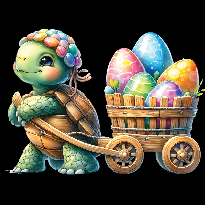 Watercolor Easter Turtle Clipart PNG, Easter Turtle Eggs, Cute Animal ...