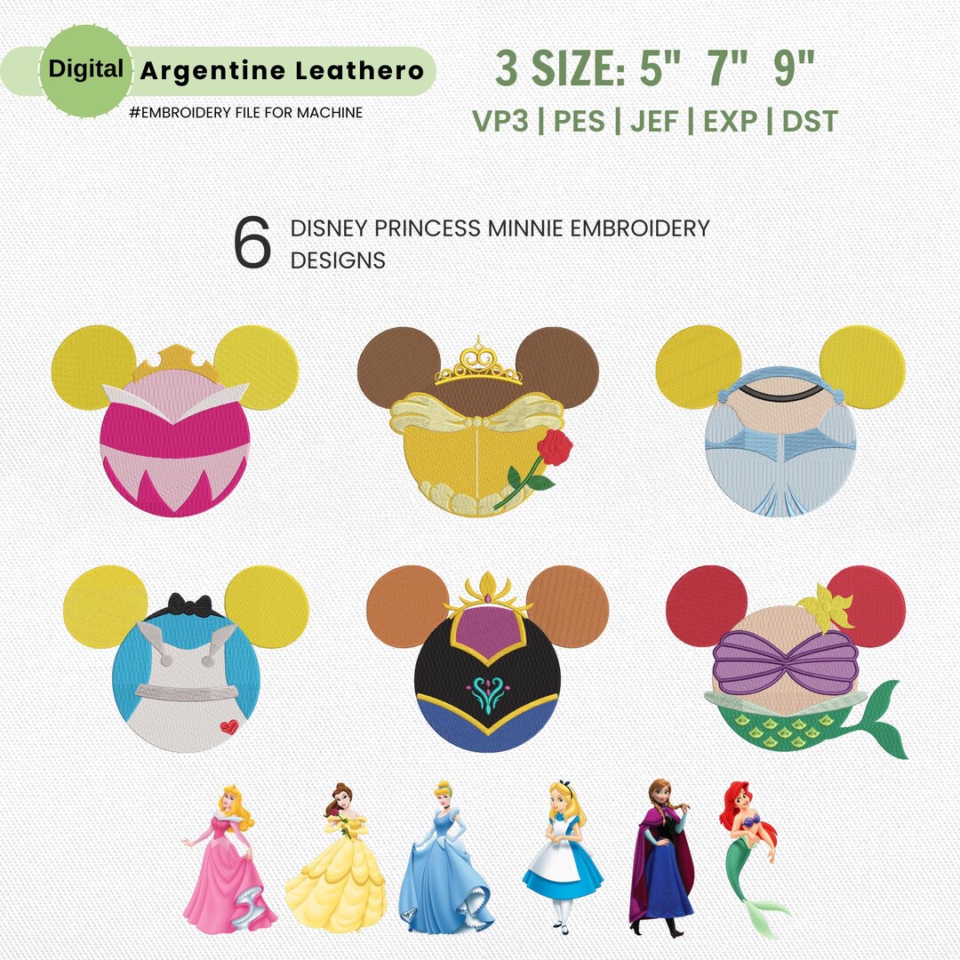 Princess Ears Bundle, Princess Machine Embroidery, Mouse Ears Files ...