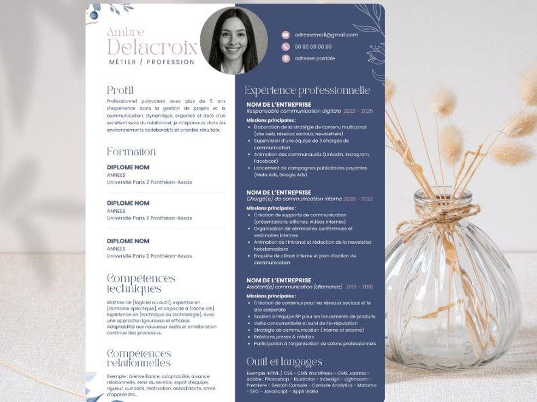 Professional Aesthetic CANVA CV, Professional CV Template With Cover ...
